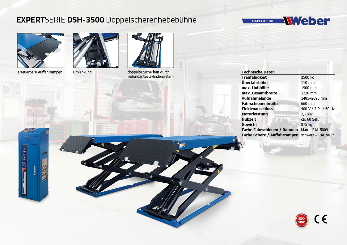 Doppel Scherenhebebühne Weber Expert Serie DSH-3500 | Gath-Autoteile